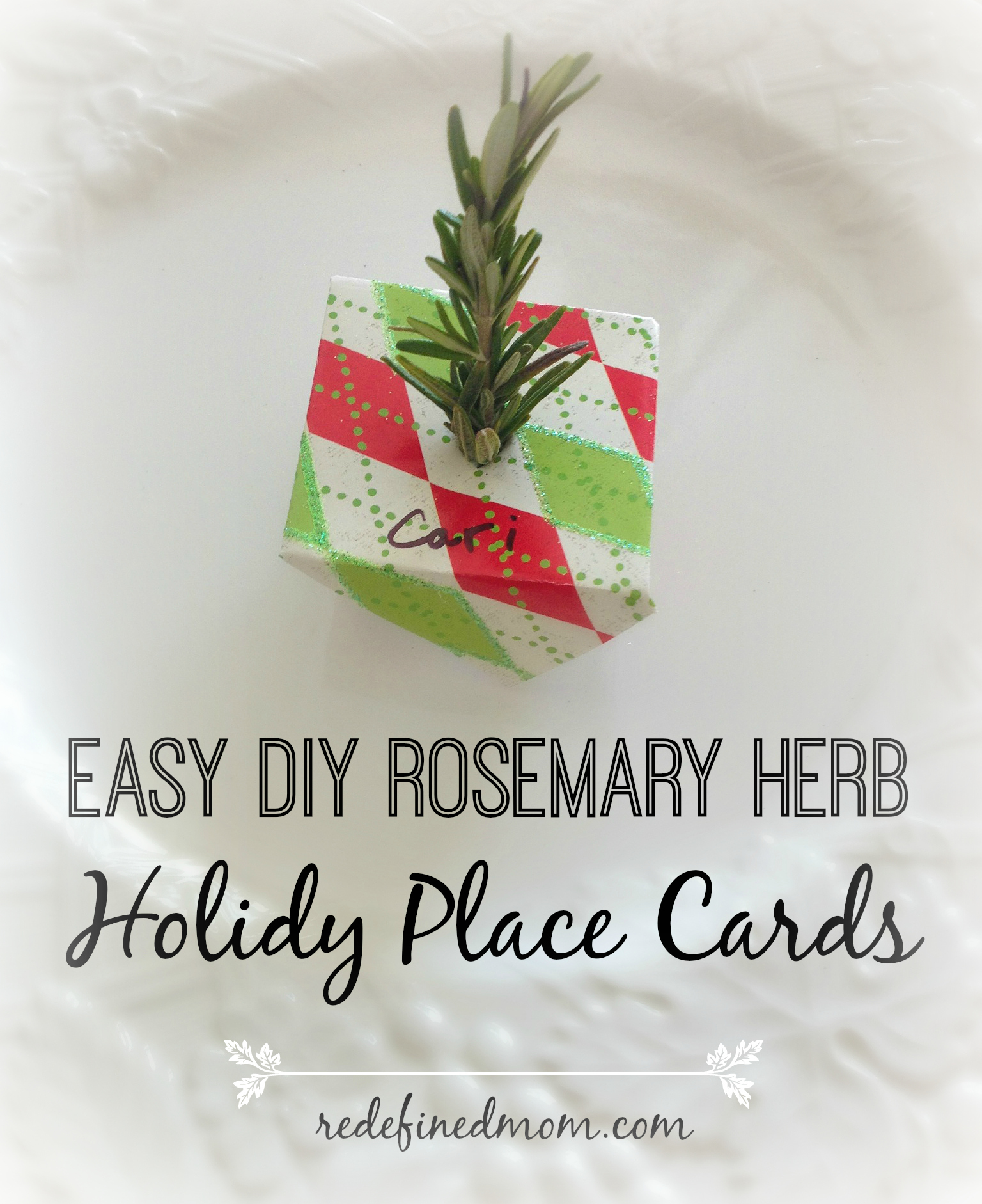 Easy DIY Holiday Dinner Place Cards Using Rosemary Twigs Easy DIY Holiday Dinner Place Cards Using Rosemary Twigs